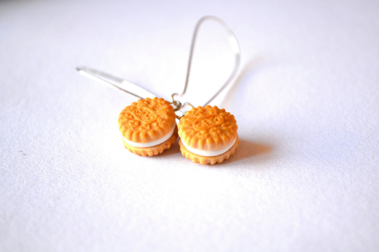 Tiny golden Oreo cookie earrings,Food jewelry,Food earrings , fake food ...