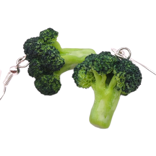 Broccoli earrings , Handmade Vegetable Miniature Fake food Polymer clay ...