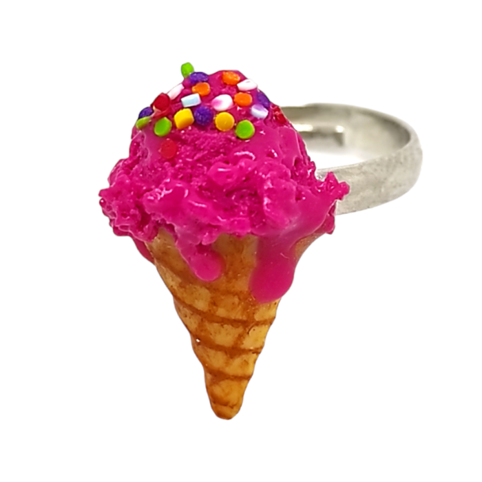 Bubble gum ice cream ring , Polymer clay Miniature food jewelry ...